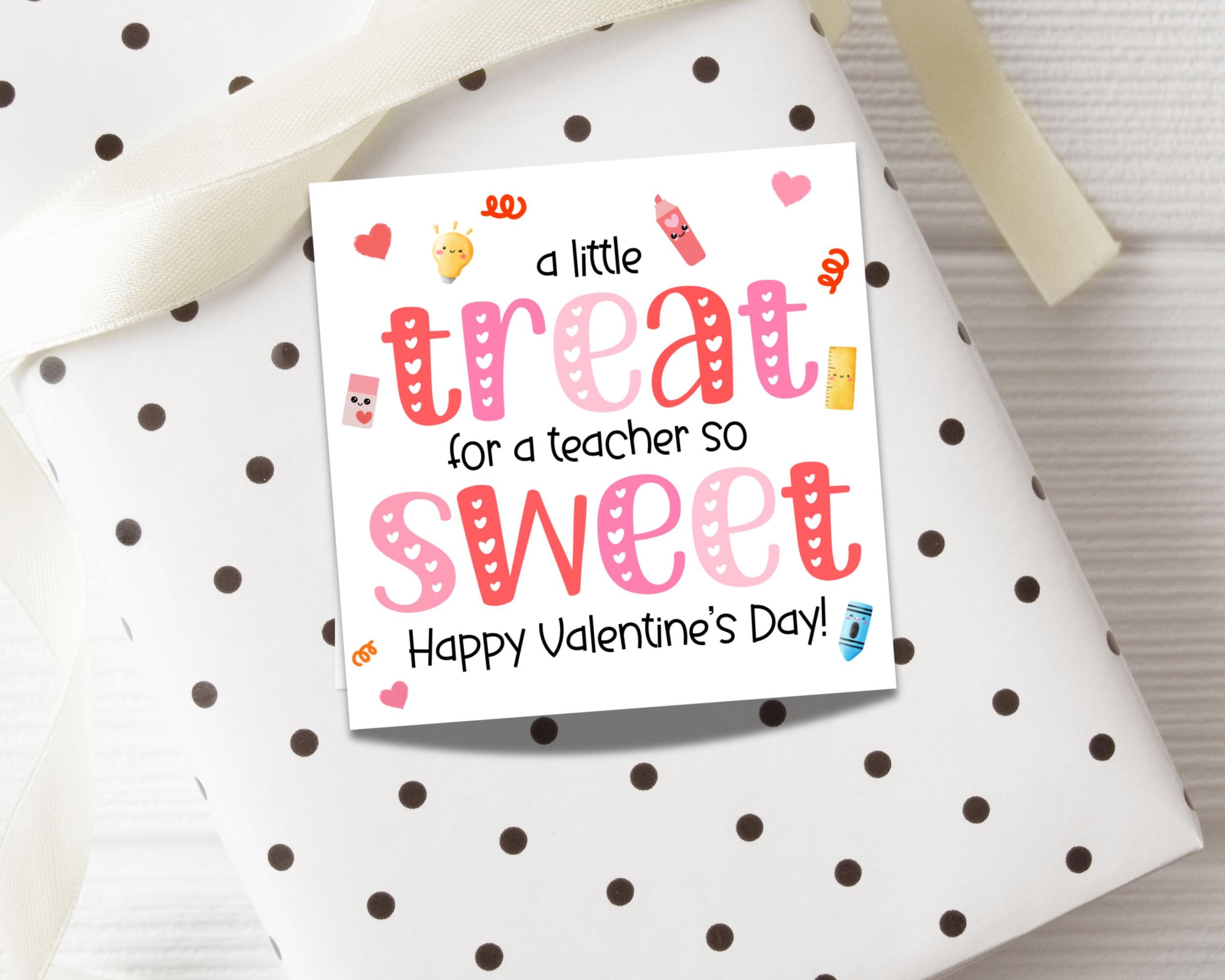 Teacher Valentine's Gift Tags, Valentines Teacher Tag, Printable ...