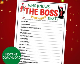 Christmas Office Party Who Knows Boss Best Game, Printable Christmas ...