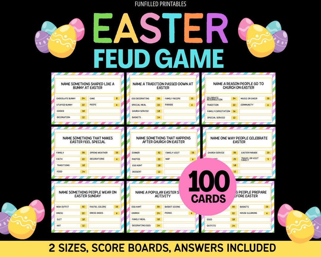 Easter Feud Game, Printable Easter Game Adults Easter Party Game ...