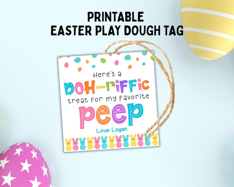 Printable Easter Play Dough Gift Tags, Doh-riffic Easter Play Dough ...