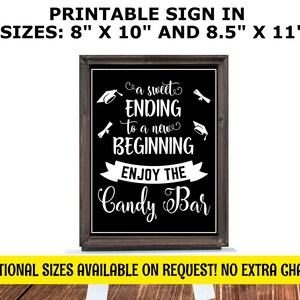 Graduation Dessert Table Sign, New Beginning Graduation Sign ...