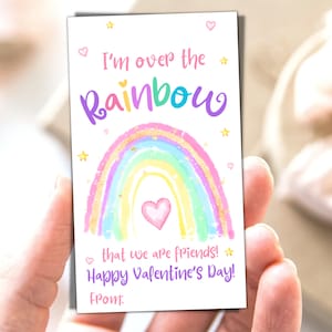 I'm Over the Rainbow Valentine Tag, Girls Valentines, Printable ...