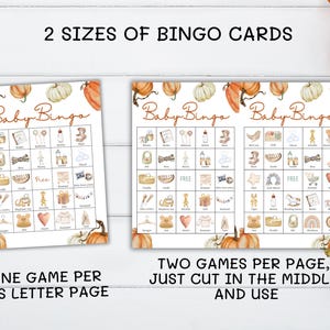 Pumpkin Baby Bingo, Fall Baby Shower Bingo Cards 100, Fall Baby Shower ...