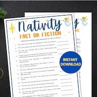 Christmas Bible Trivia Printable, Nativity Quiz Game, Church Christmas ...