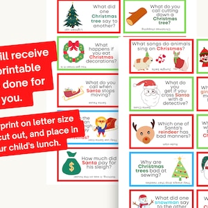 Printable Christmas Lunchbox Jokes, December Christmas Lunch Box Notes ...