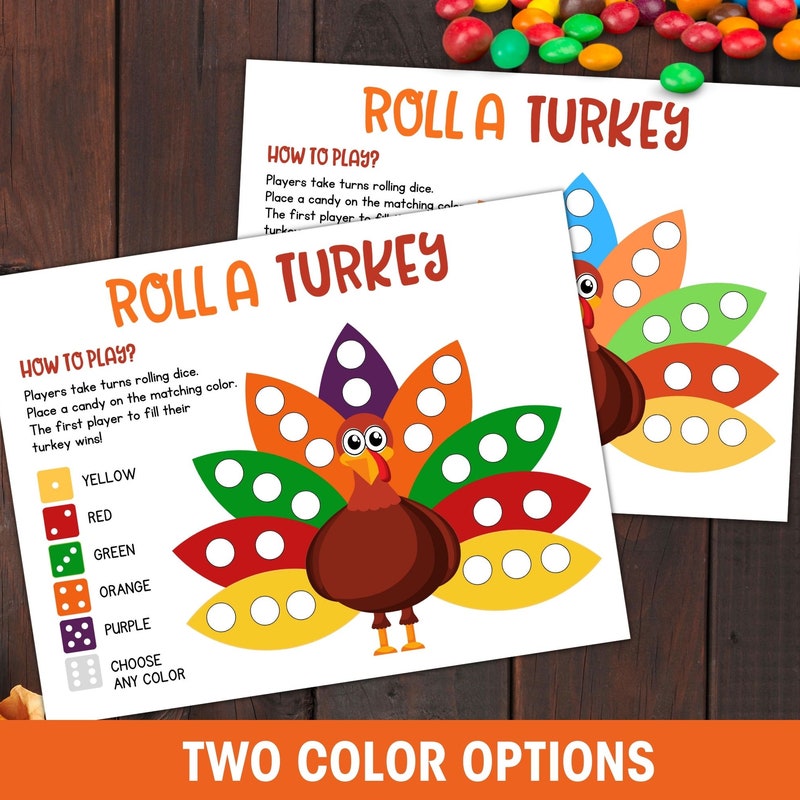 Roll a Turkey Turkey - Etsy