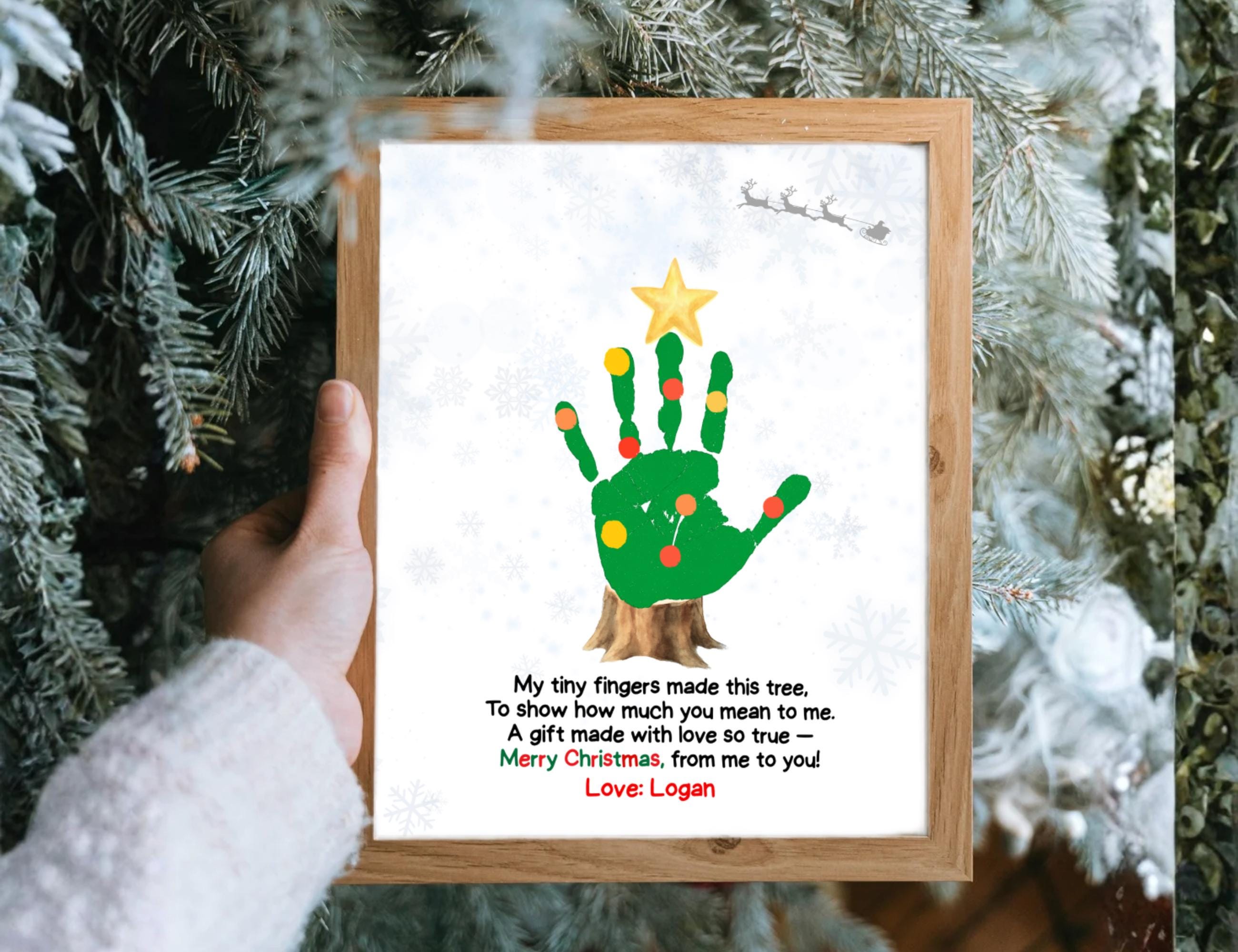 Christmas Handprint Art, Xmas Tree Handprint Poem, DIY Xmas Card,gift ...