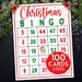200 Christmas Bingo Cards, Printable Christmas Number Bingo for Adults ...
