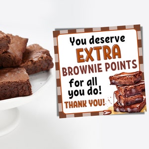 Brownie Appreciation Tags, Brownie Gift Tags, Brownie Teacher ...
