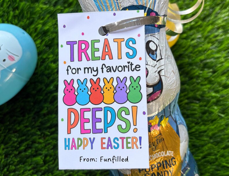 Treats for My Peeps Easter Gift Tags, Kids Easter Treats Tag Printable ...