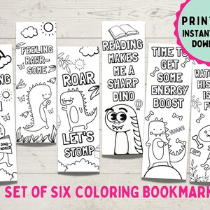 Dinosaur Bookmarks, Printable Coloring Bookmarks Dinosaur Coloring ...