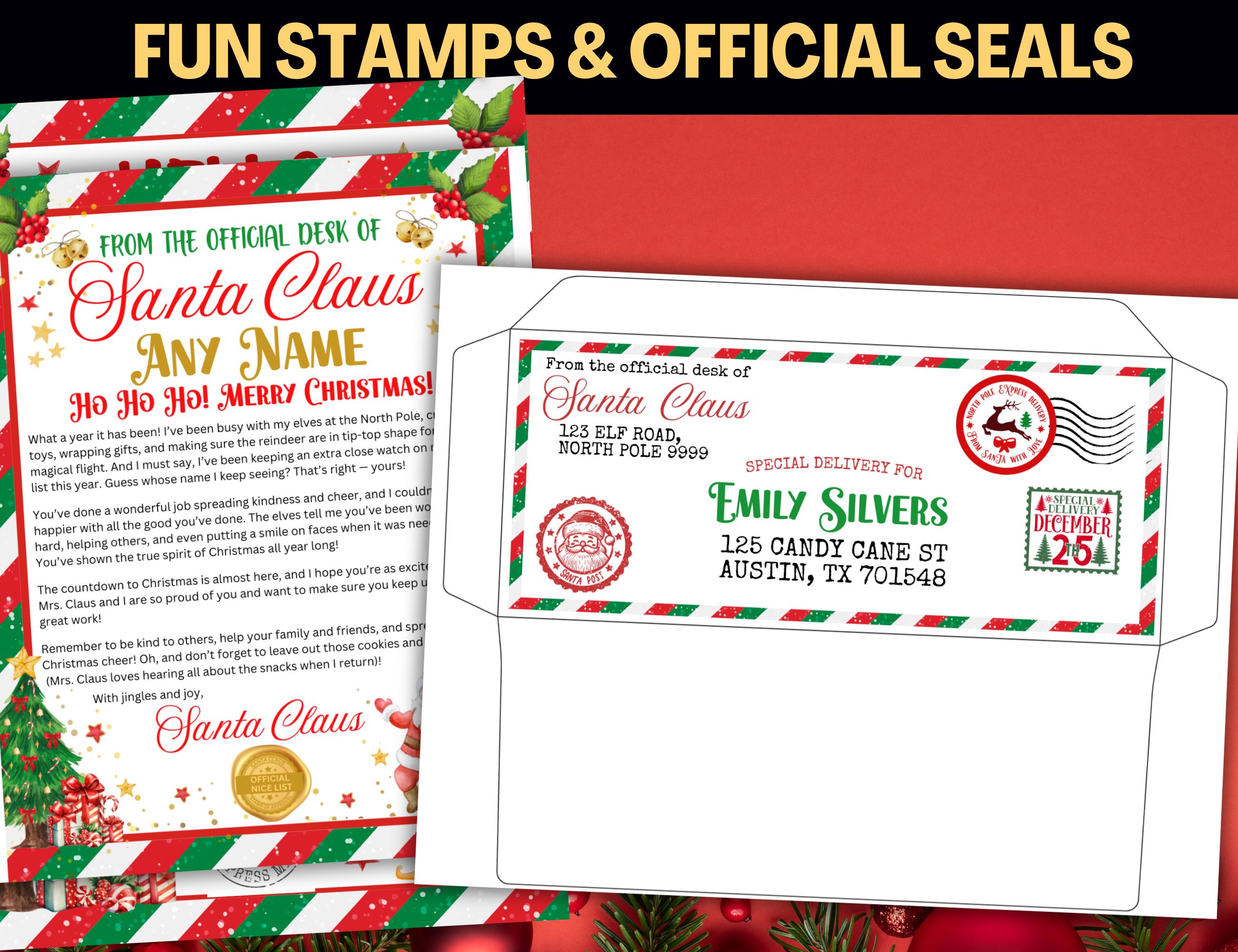 EDITABLE Letter From Santa Template, Official Santa Letter, Santa ...