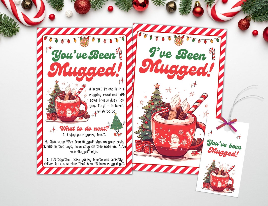 You've Been Mugged Coworker Game, Christmas Printable I've Been Mugged ...