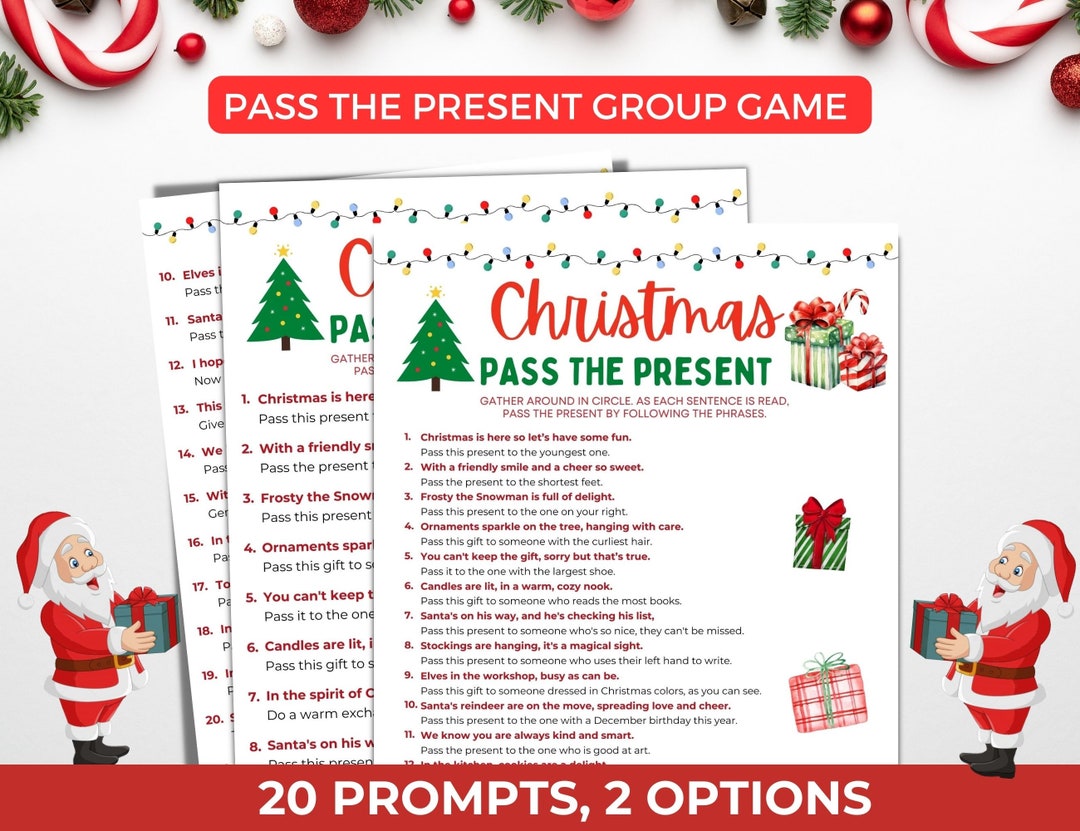 Christmas Pass the Present Game, Pass the Gift Christmas Game ...