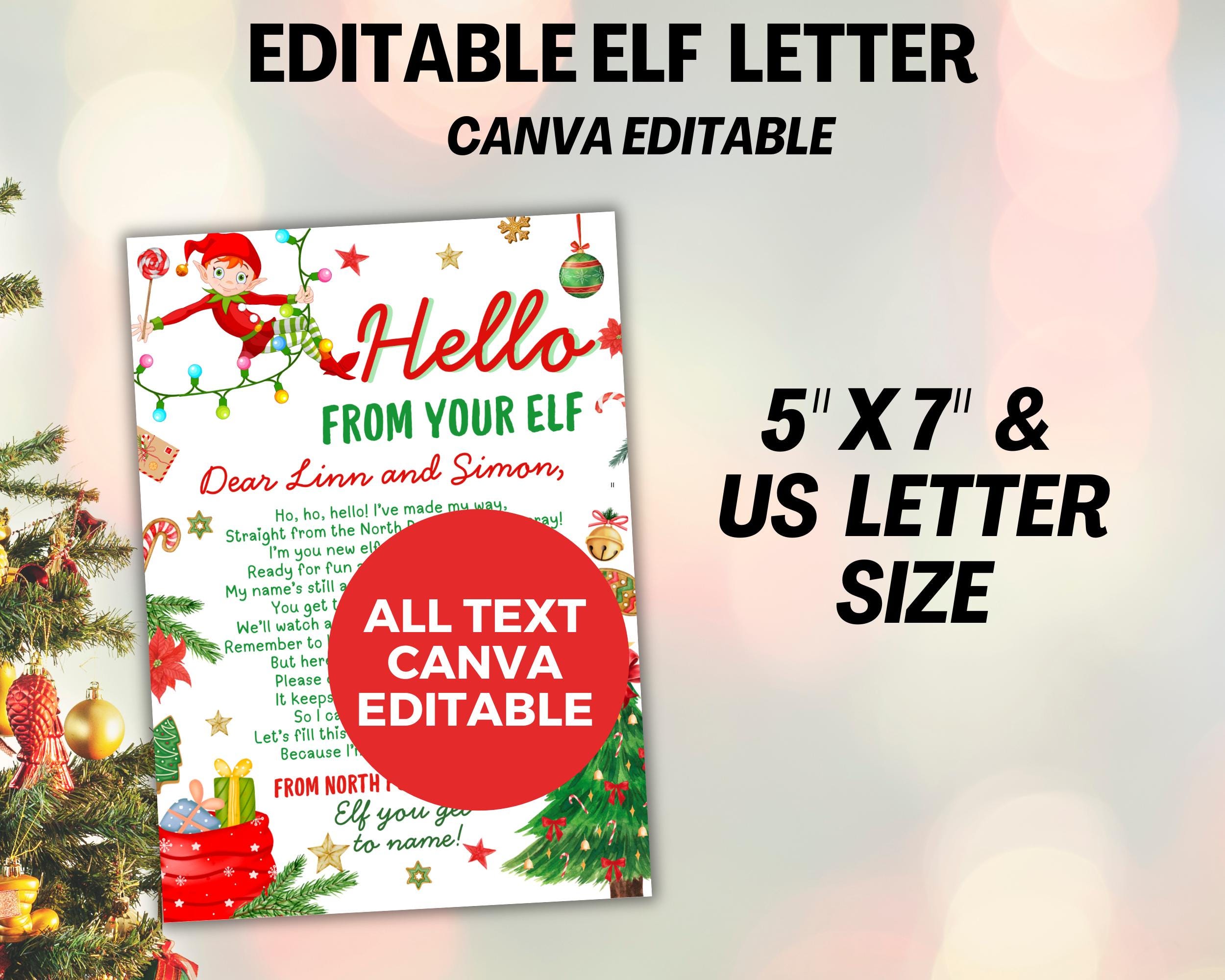 Editable New Elf Letter, Elf Arrival Letter, First Time Elf ...
