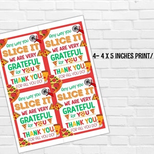 Pizza Appreciation Sign Tag, Staff Appreciation, Teacher Appreciation ...