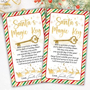 Santa's Magic Key Printable Tag Christmas Eve Box Filler, Christmas Eve ...
