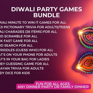 18 Diwali Games Bundle, Diwali Games for Adults, Kids, Diwali Party ...