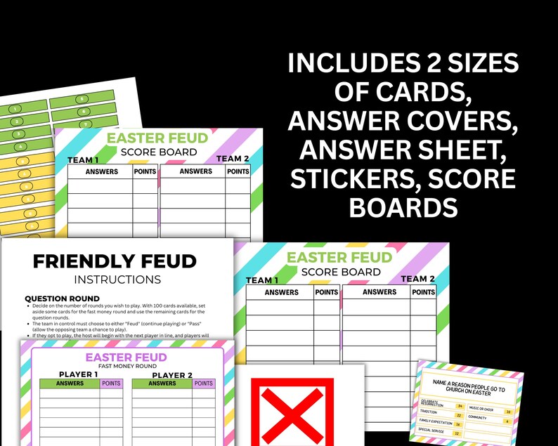 Easter Feud Game, Printable Easter Game Adults Easter Party Game ...