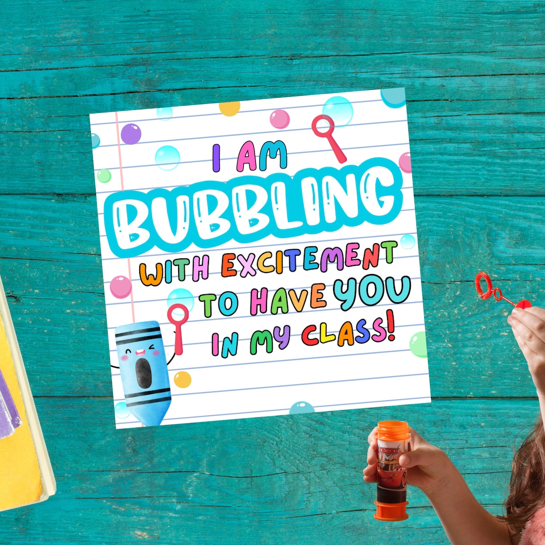 Bubbles Back to School Tag, Printable First Day of School Tag, Bubble ...