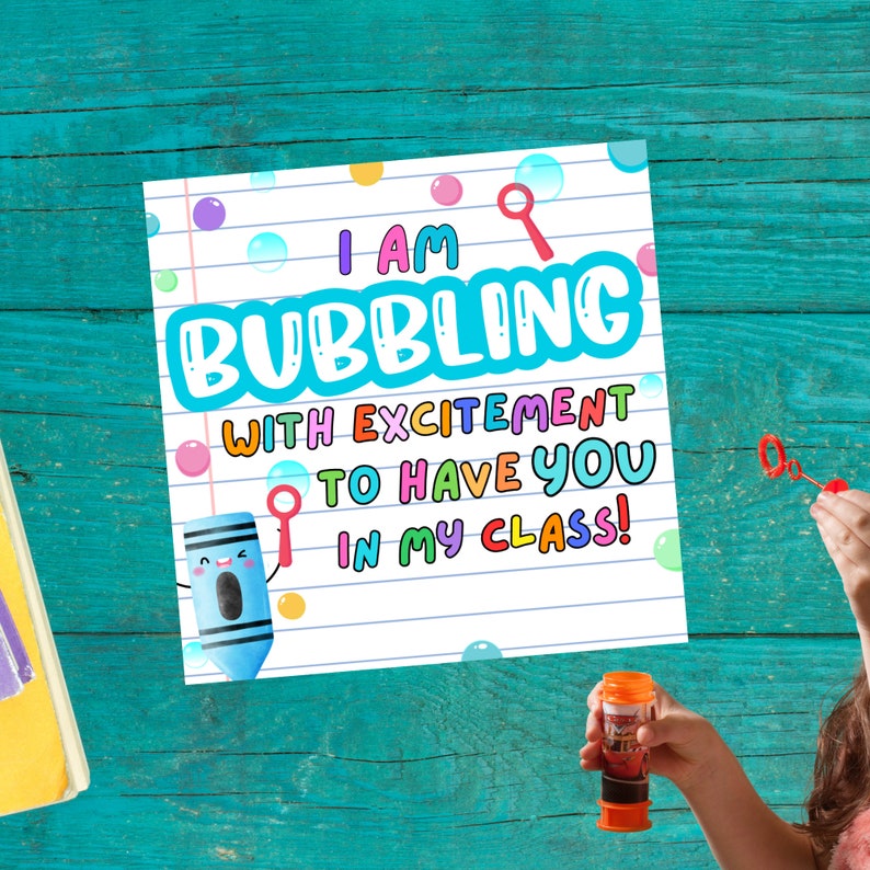 Bubbles Back to School Tag, Printable First Day of School Tag, Bubble ...