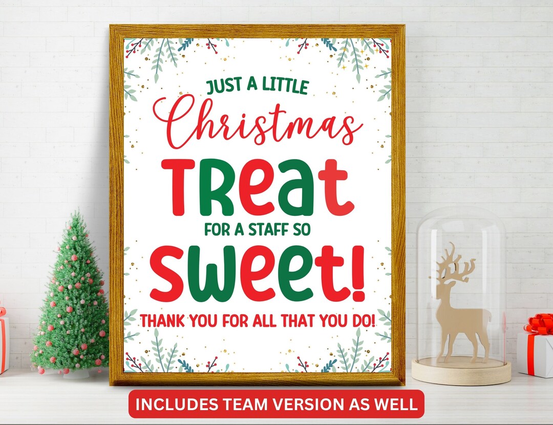 Christmas Thank You Sign, Teacher Team Staff Appreciation Sign, Holiday ...