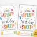 First Day of School Sweet Treat Tag, Teacher Cookie Tag, Welcome Back ...