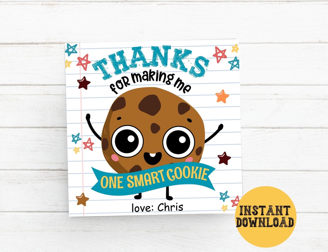 Thanks for Making Me One Smart Cookie Teacher Appreciation - Etsy
