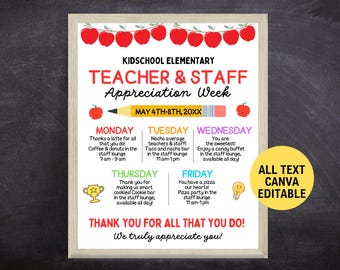 Editable Teacher Appreciation Week Flyer / Teacher Appreciation - Etsy