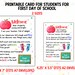 Student Gifts First Day of School Card, Welcome Back to School Card ...