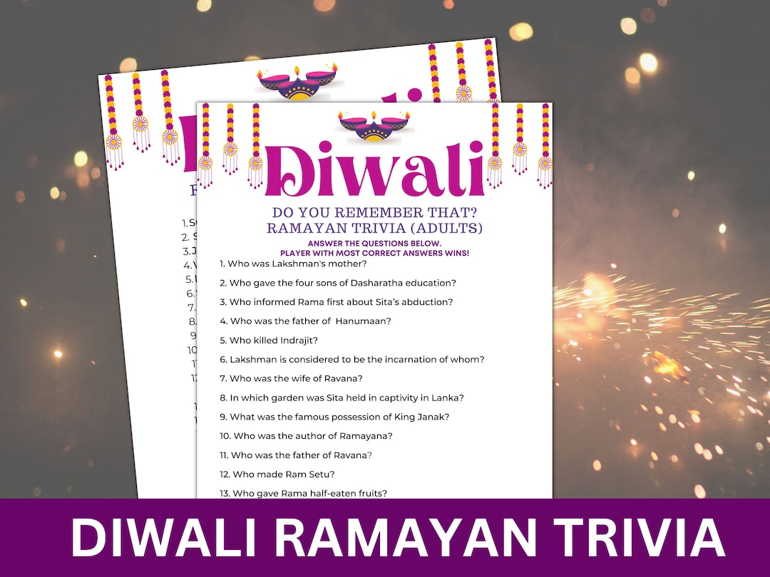 Diwali Trivia, Diwali Game, Ramayan Based Trivia Questions, Hindu ...