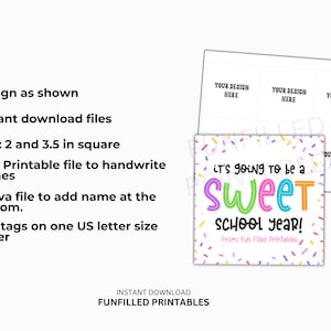 Back to School Tag Treat, Its Going to Be Sweet Year, Open House Sweet ...