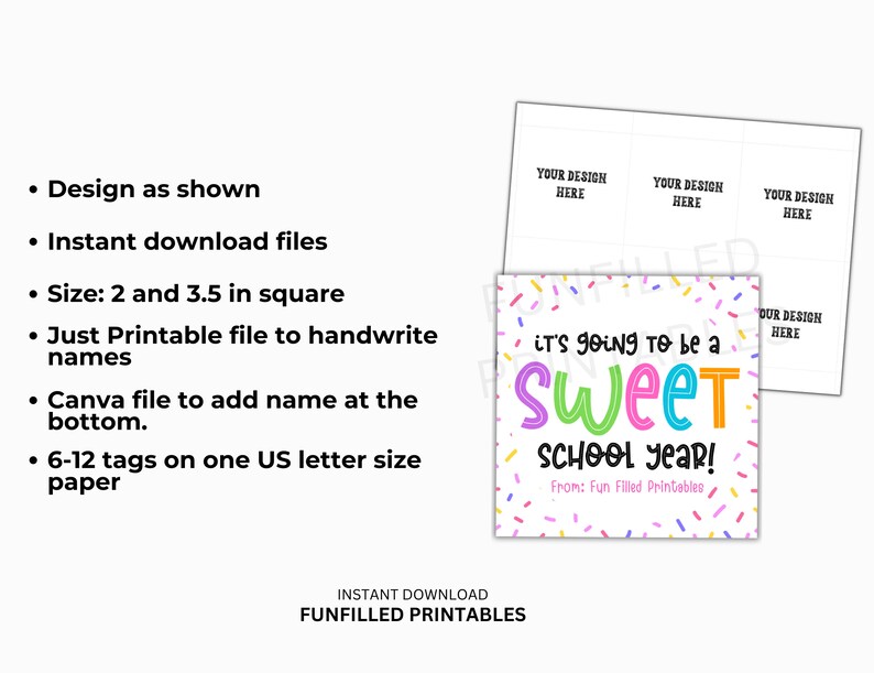 Back to School Tag Treat, Its Going to Be Sweet Year, Open House Sweet ...