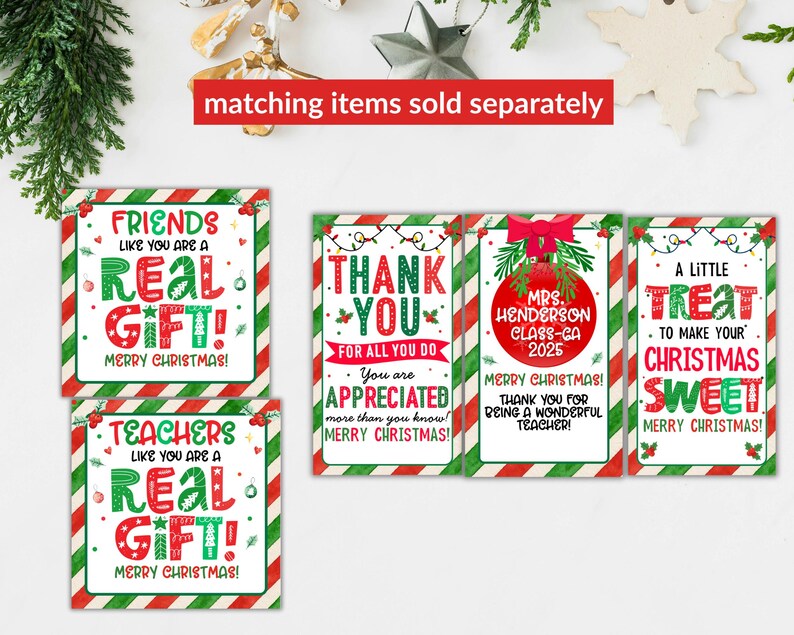 Printable Teacher Christmas Gift Card Holder, Christmas Teacher Gift ...