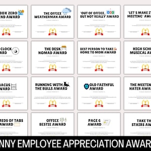Funny Employee Appreciation Awards Certificate, Funny Work Awards ...