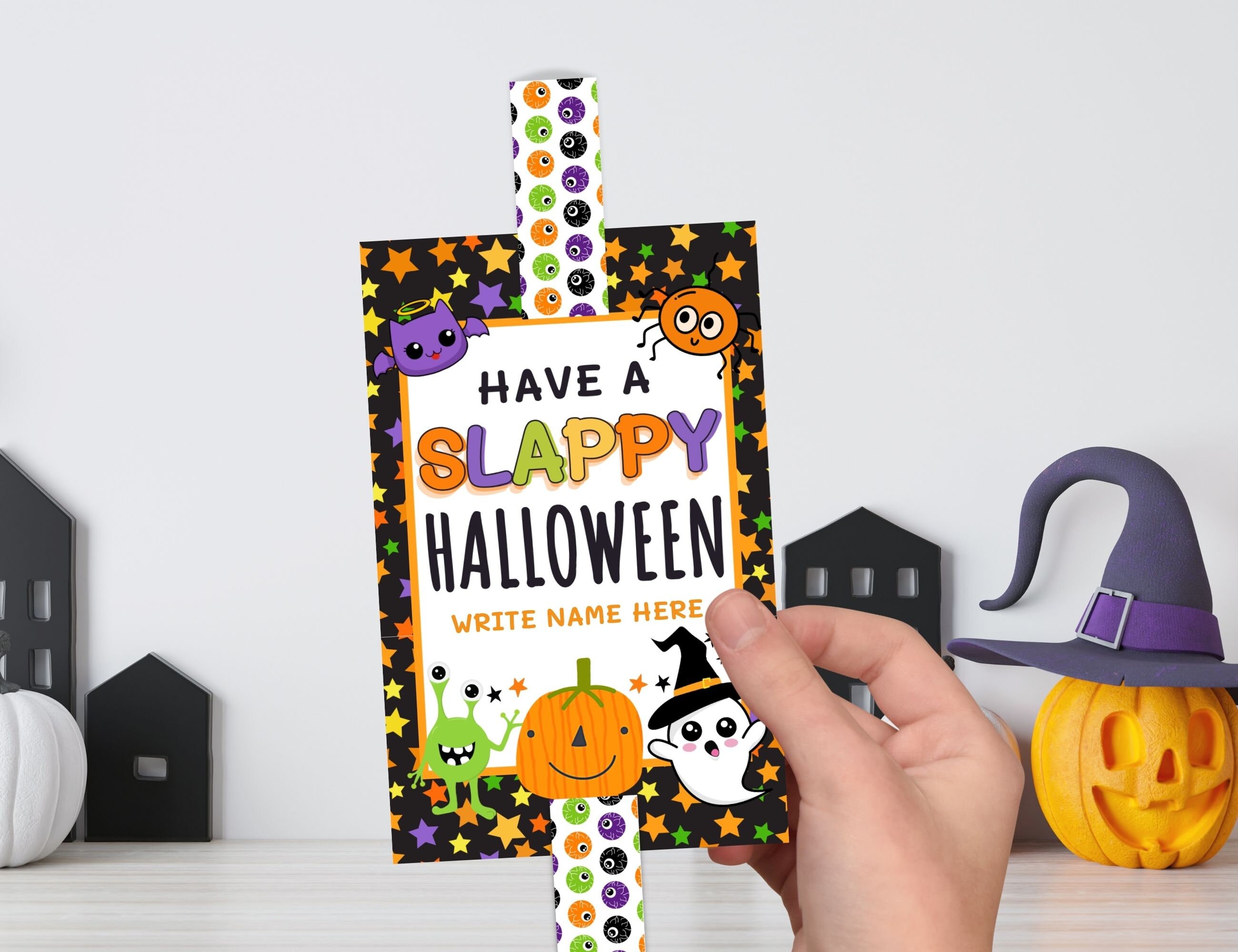 Halloween Slap Bracelet Tag, Slappy Halloween Tags, Halloween Class ...