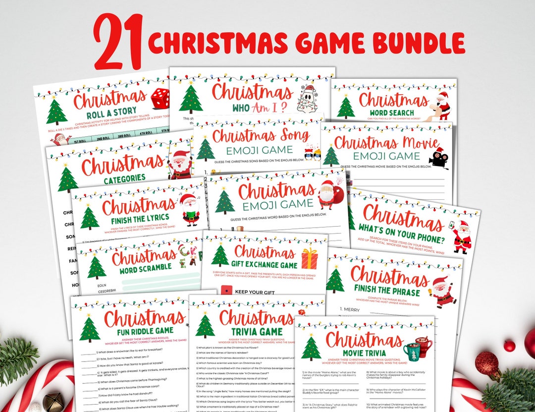 Christmas Games Bundle, Christmas Party Games, Printable Christmas ...