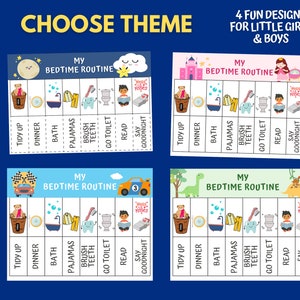 Customized Bedtime Routine Chart Toddler, Visual Routine Flip Chart for ...