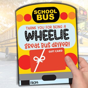 PRINTABLE Bus Driver Thank You Gift Card Holder Gift for Bus - Etsy