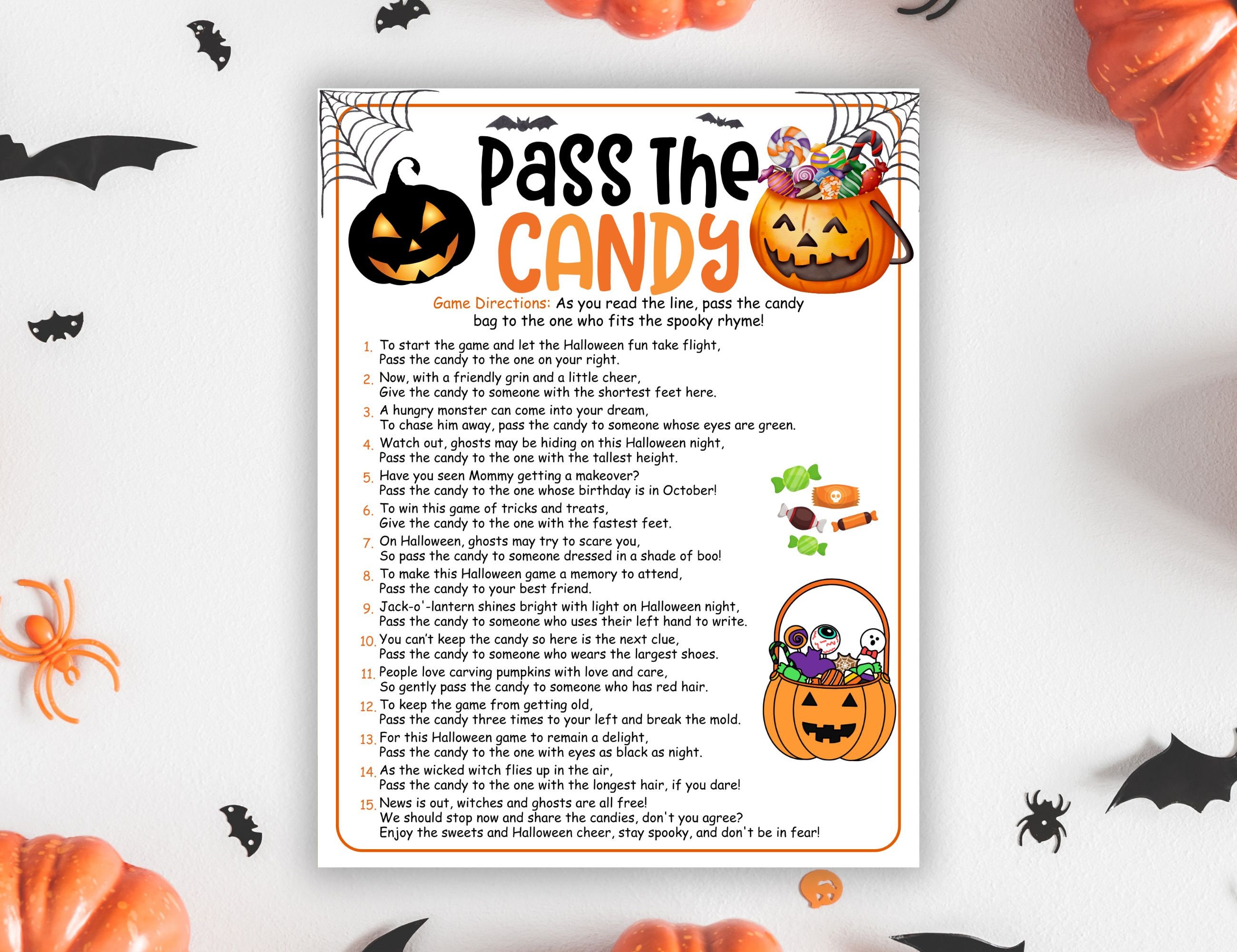 Halloween Pass the Candy Game, Left Right Game, Easy Fun Halloween ...