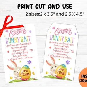 Easter Bunny Bait Tag Printable, Bunny Bait Food Card, Bunny Bait Label ...