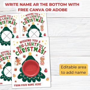 Christmas Play Dough Card, Play Dough Holder, Christmas Classroom Favor ...