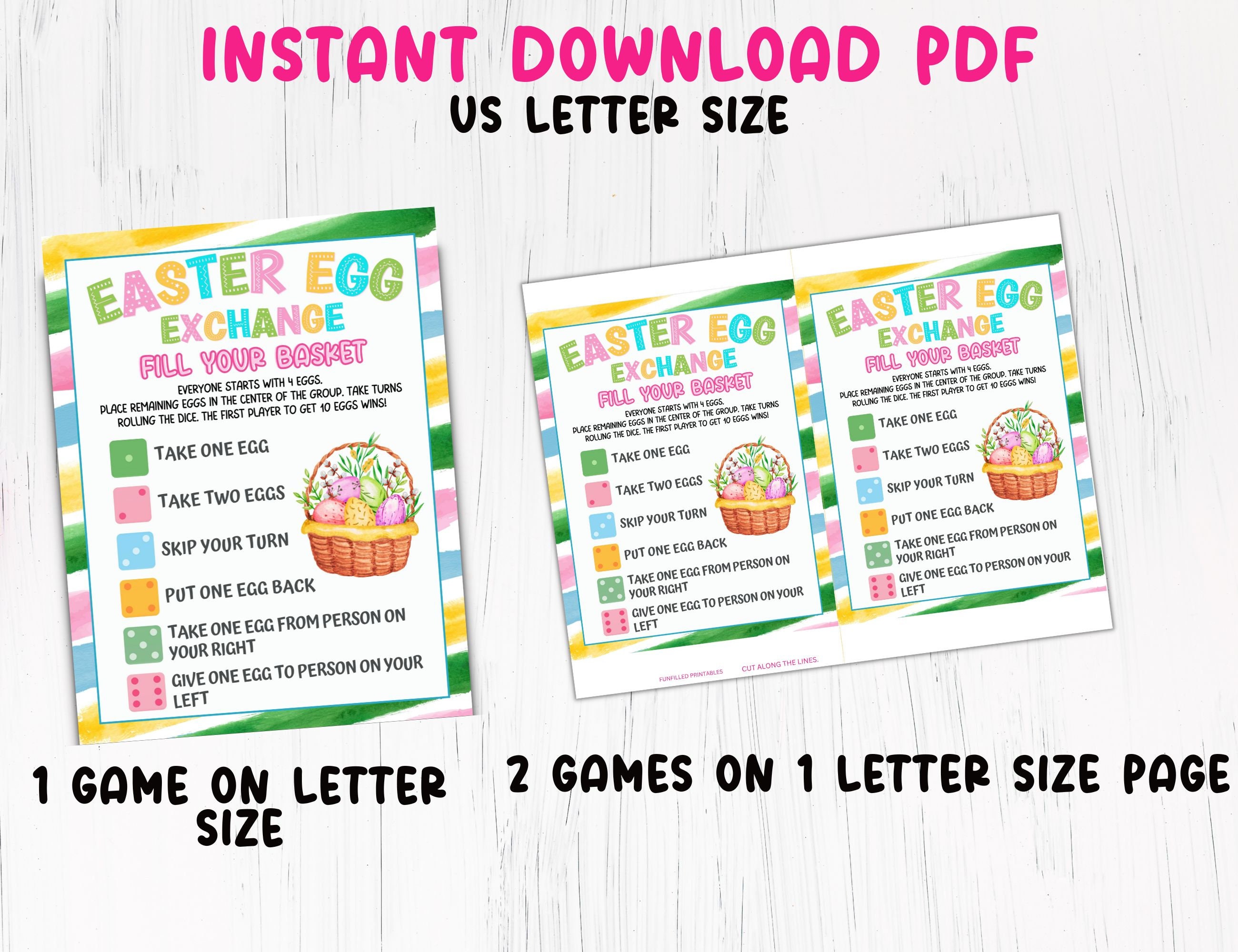 Easter Egg Exchange Dice Game, Printable Easter Games, Easter Dice Game ...