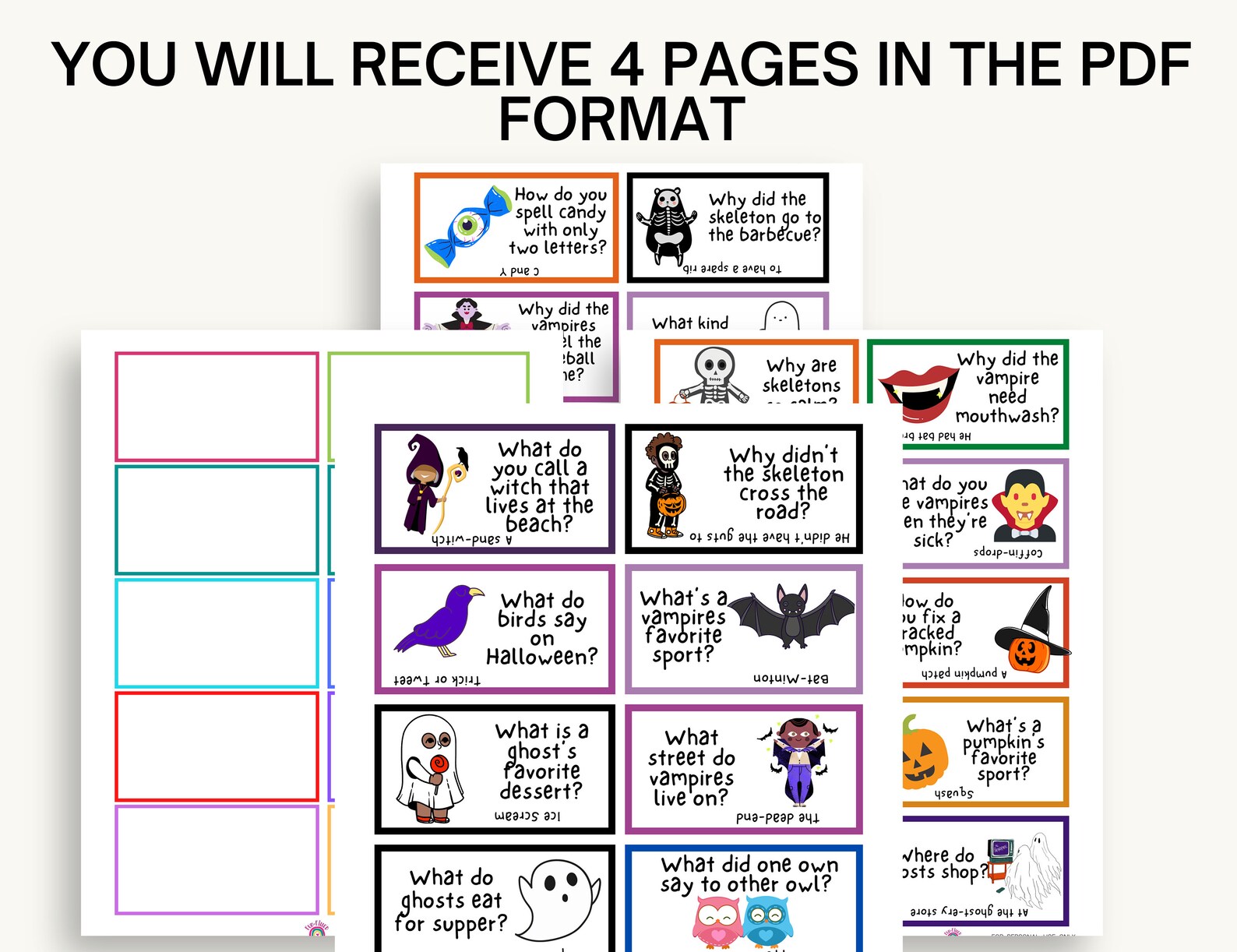 Halloween Lunch Box Jokes, Lunch Box Notes for Kids, Printable Lunch ...