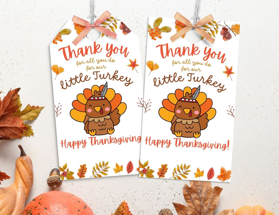 Teacher Thanksgiving Gift Tag, Nanny/ Daycare/ School Teacher ...