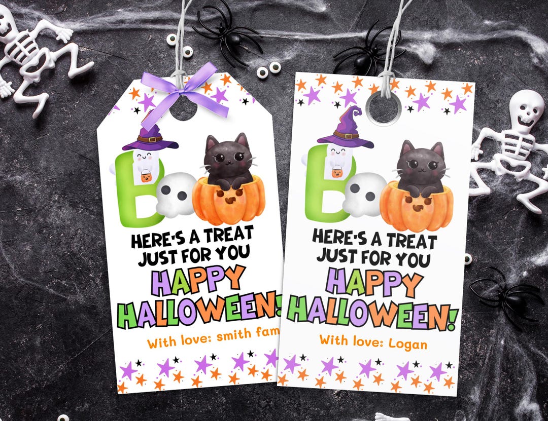 Halloween Boo Treat Tags, Cute Ghost Class Gift Tags, Boo Gift Tags ...
