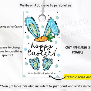 Hoppy Easter Tag, Easter Treat Bag Tags, Easter Tags for Kids, Easter ...