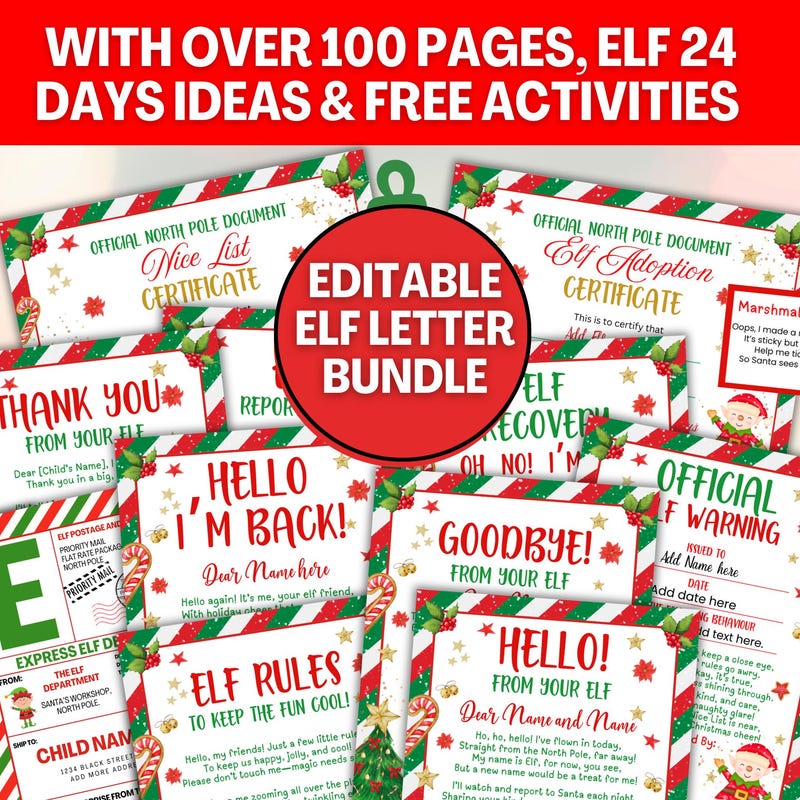 Elf Notes Editables - Etsy