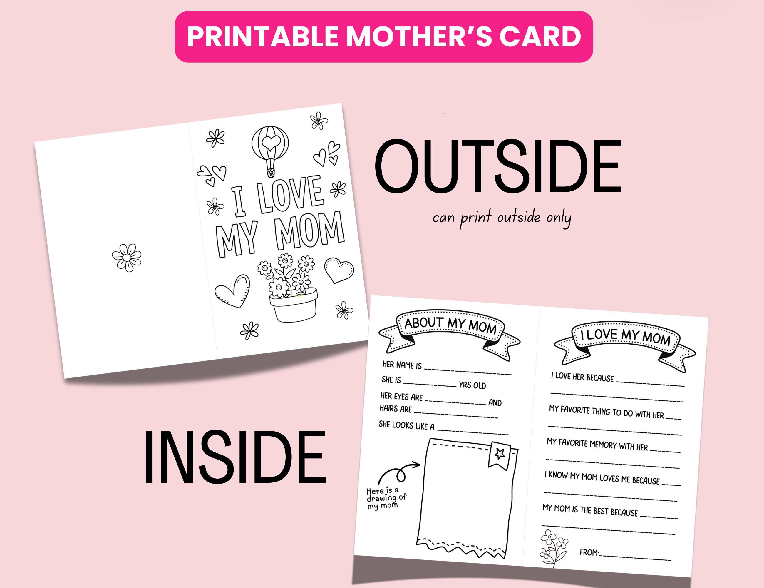 Printable Happy Mothers Day Coloring Card From Kids, All About My Mom ...