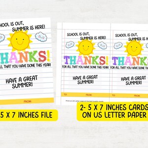 Summer Teacher Gift Card Holder, End of Year Teacher Gift, Teacher ...